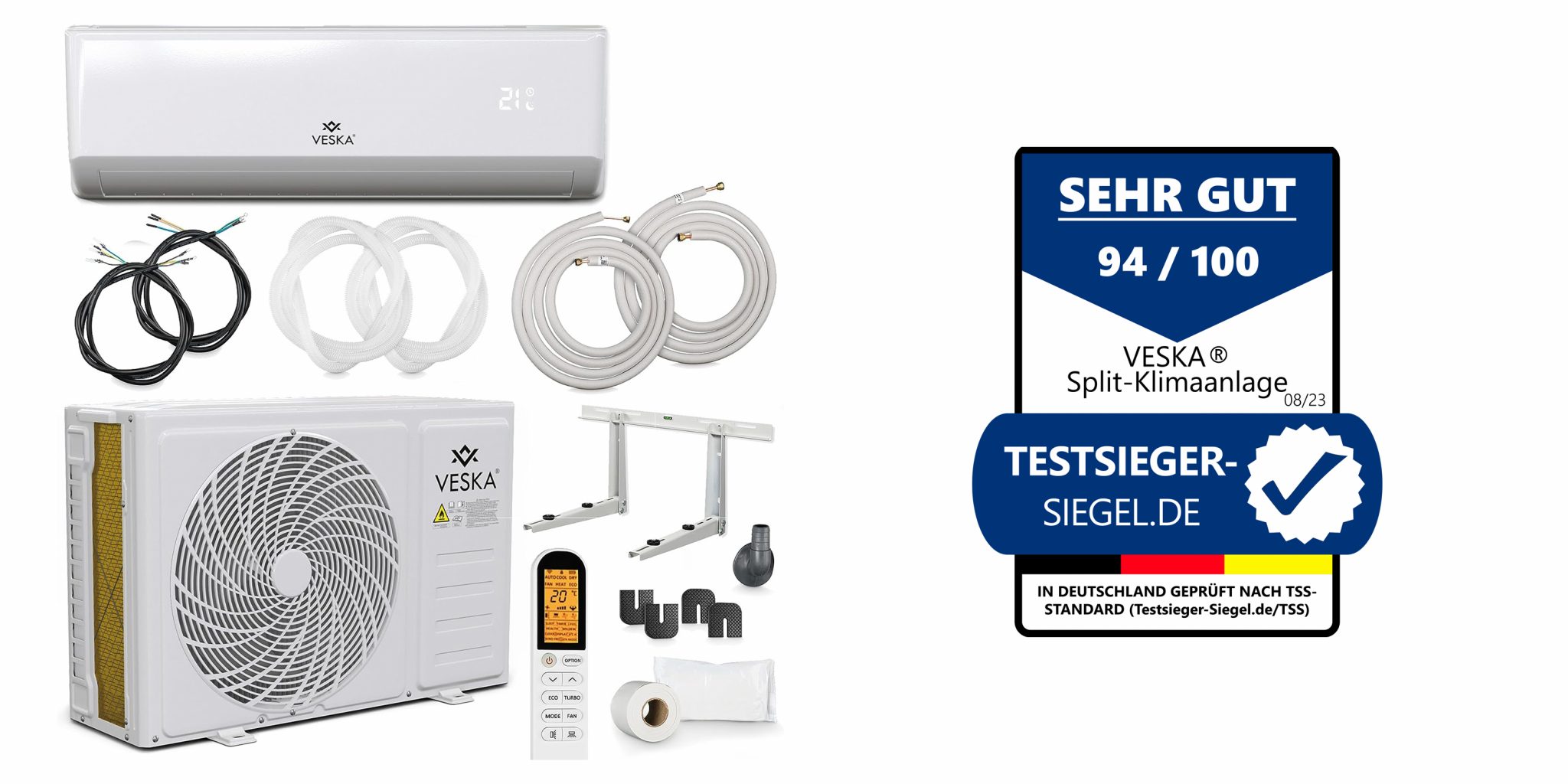 Produkttest zur Veska Split Klimaanlage 3.500 W – Testsieger Siegel